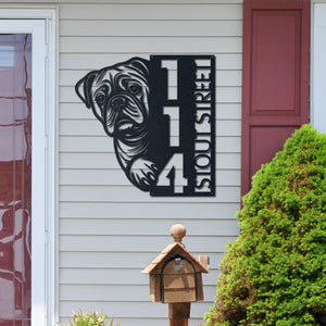 Boerboel Address Sign | Custom Metal Vertical House Number Plaque | Pe