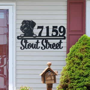 Wirehaired Vizsla Address Sign | Personalized Metal House Number Plaqu