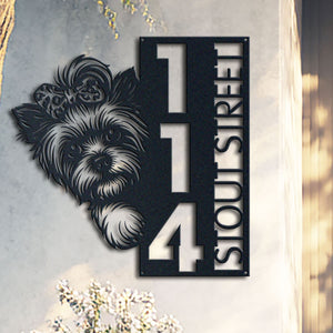Dog House Number, Dog Address Sign, Vertical House Number Plaque for O