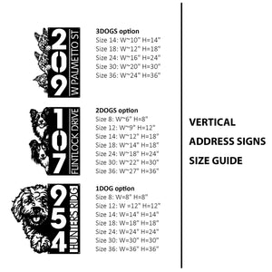 Dog House Number, Dog Address Sign, Vertical House Number Plaque for O